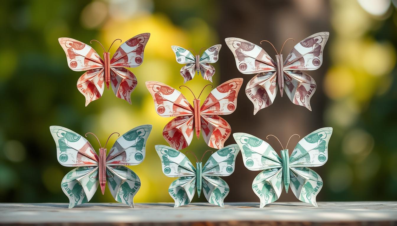 Schmetterlinge aus Geld basteln - Anleitung